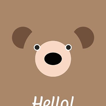 "Hello! Little Bear - Cute Minimalist Bear Design" Kids T-Shirt for ...