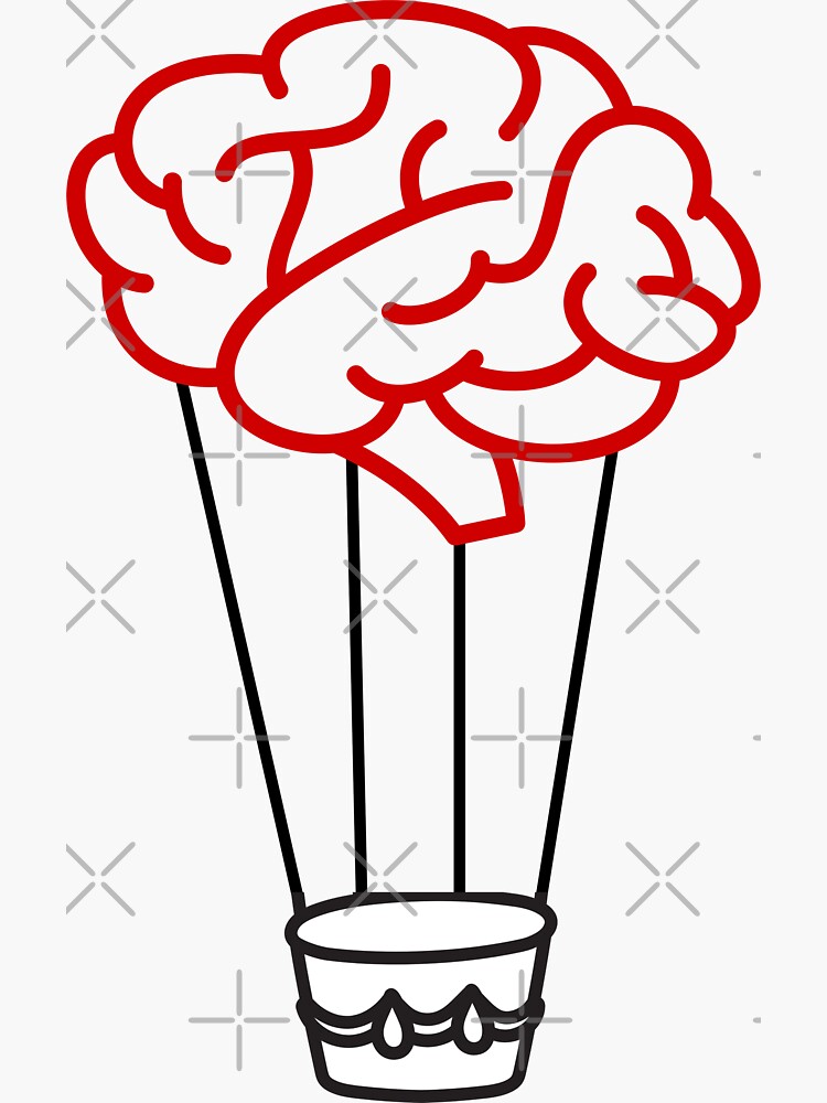 "I'm Thinking Synapse Neuroscience V3 - Brain Baloon Travel" Sticker ...