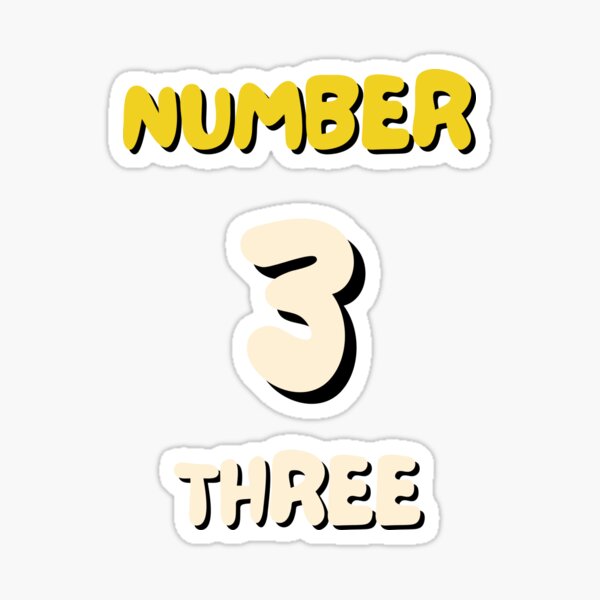 "Number 3" Sticker for Sale by sonart29 | Redbubble