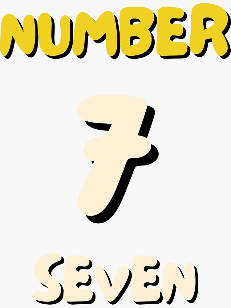 "Number Seven" Sticker for Sale by sonart29 | Redbubble