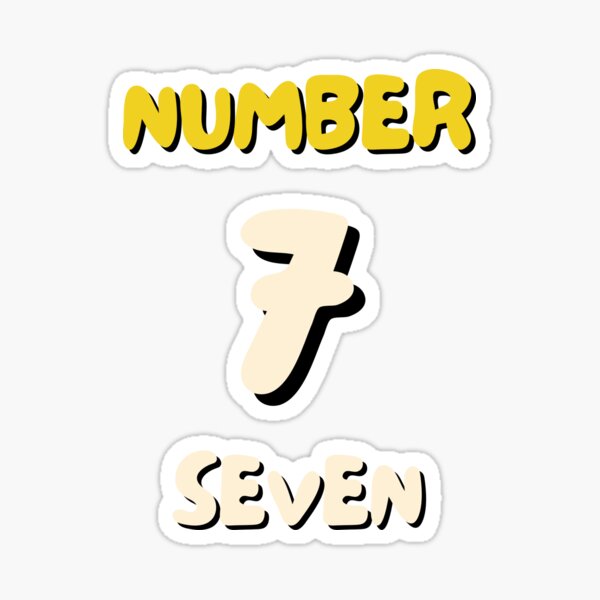 "Number Seven" Sticker for Sale by sonart29 | Redbubble