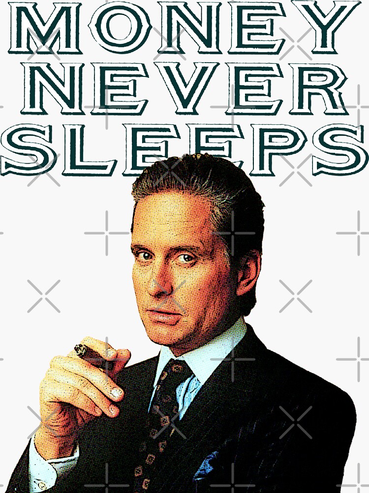 "Money Never Sleeps" Sticker for Sale by agimania | Redbubble
