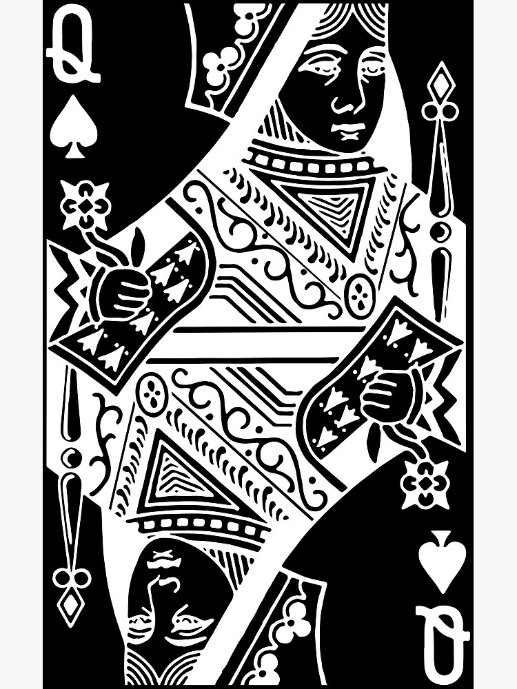 "Queen of Spades Reverse color" Art Print for Sale by iiiidesign ...