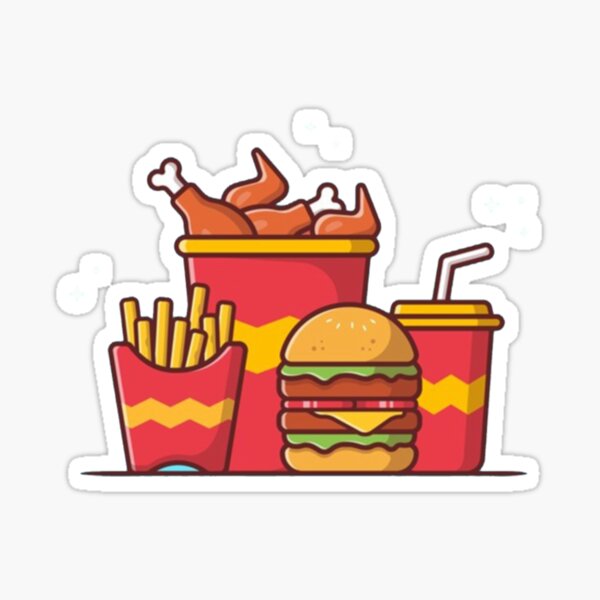 "Burger With Fried Chicken" Sticker for Sale by CubinTrap | Redbubble