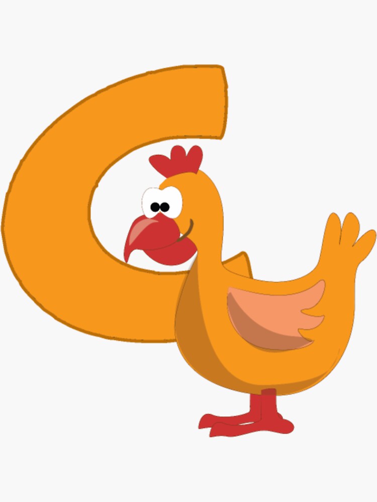 "C Is For Chicken" Sticker for Sale by CubinTrap | Redbubble
