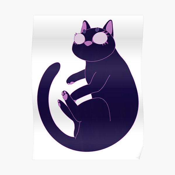 "Floating Black Cat" Poster for Sale by Erebidae | Redbubble