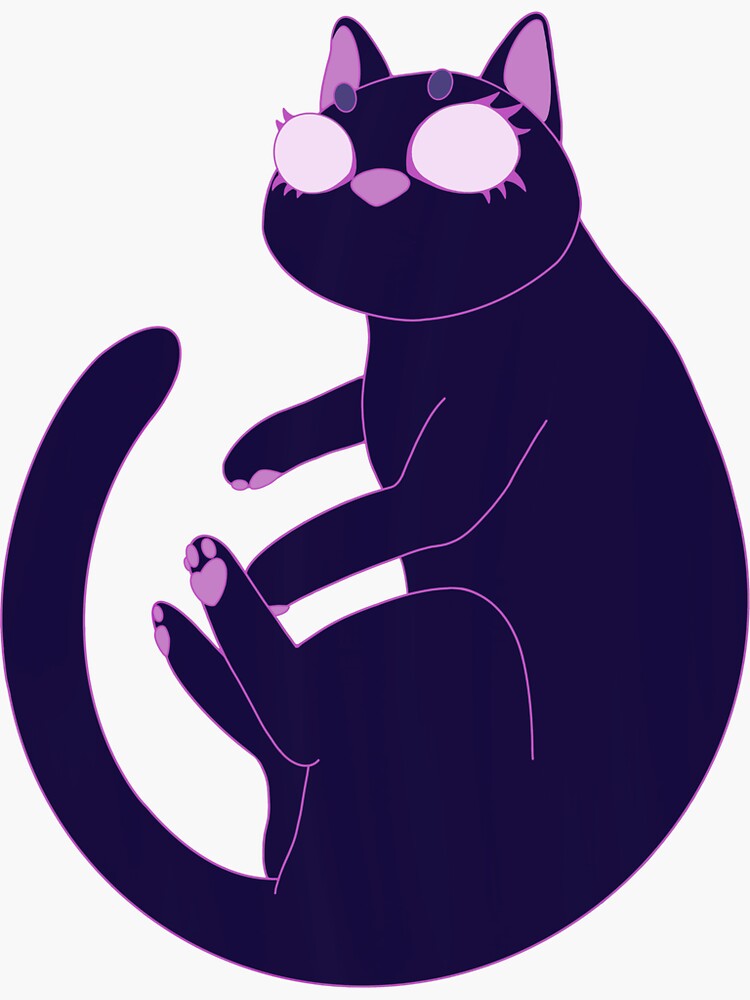 "Floating Black Cat" Sticker for Sale by Erebidae | Redbubble