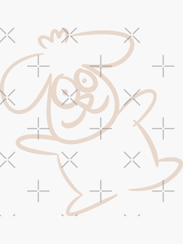 "Happy Cheery Cartoon Fluffy Dancing Pet Dog Outline in White ruff ruff ...