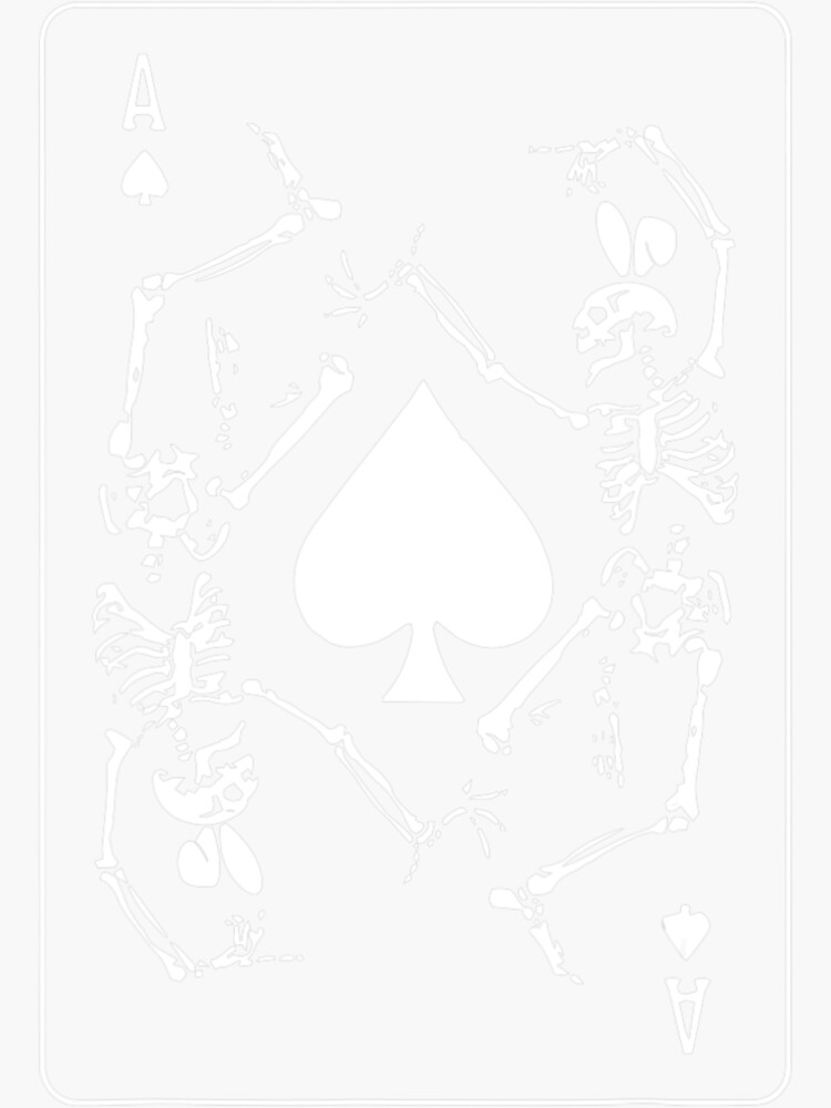 "Ace Of Spades Easter Day Dancing Skeleton Bunny Ears" Sticker for Sale ...