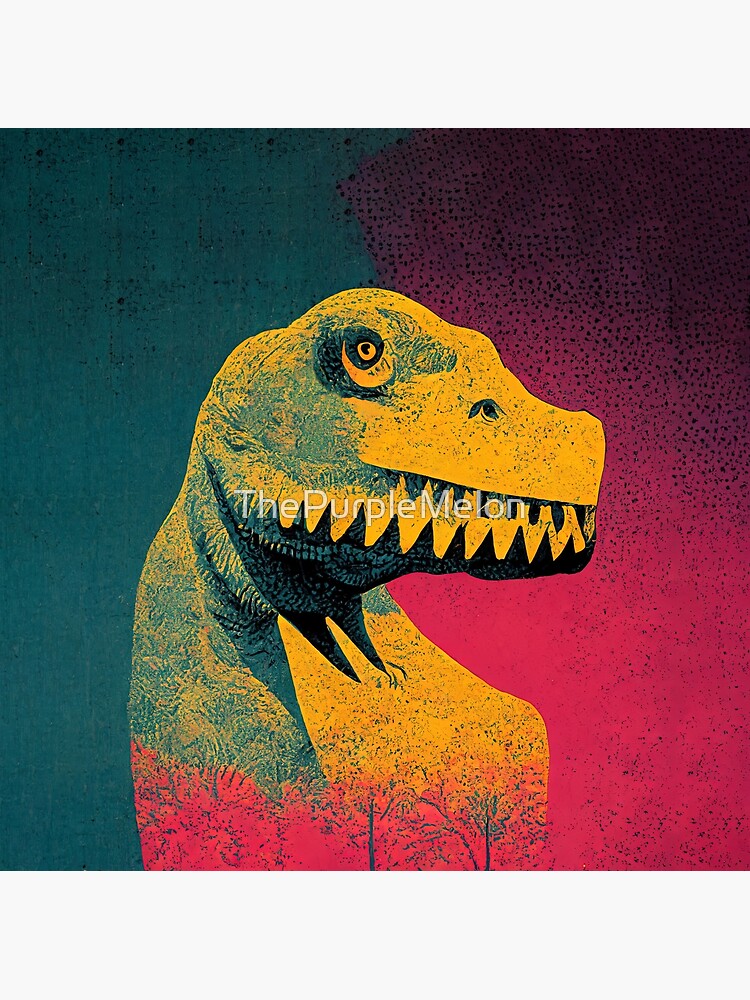 "Screen Print T. Rex | Tyrannosaurus Rex Dinosaur print" Poster for ...