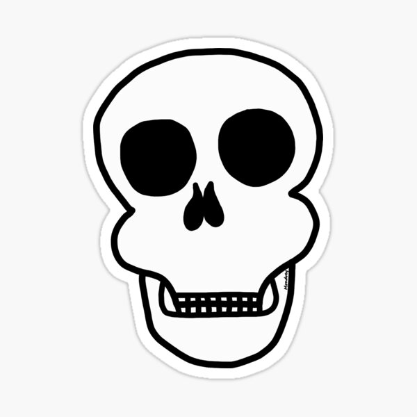 "Black & White Human Skull" Sticker for Sale by Mondrey | Redbubble