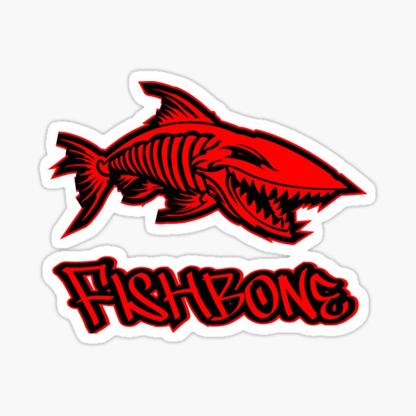 "Fishbone 3 Red" Sticker for Sale by Picur | Redbubble