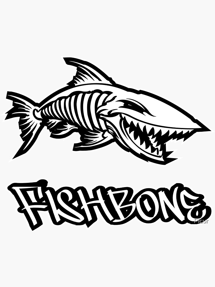 "Fishbone 3 White" Sticker for Sale by Picur | Redbubble
