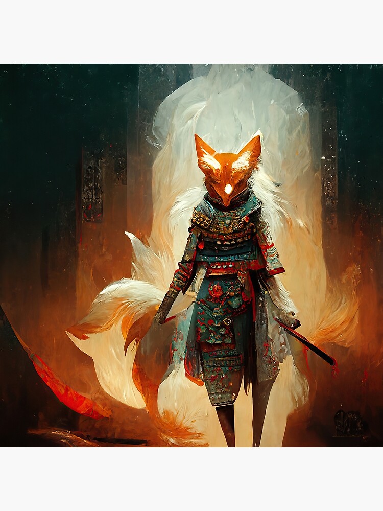 "Kitsune humanoid warrior" Poster for Sale by IA-Power | Redbubble