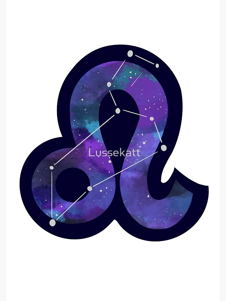 "Leo zodiac sign, blue outline" Poster for Sale by Lussekatt | Redbubble