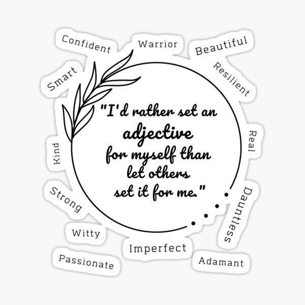 "Adjectives" Sticker for Sale by stepsandstones | Redbubble