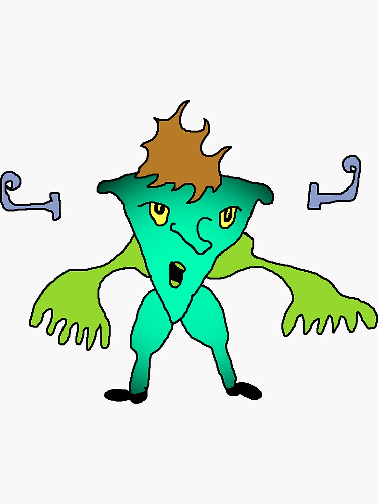 "Triangular Creature with Floating Horns" Sticker for Sale by badcafe ...