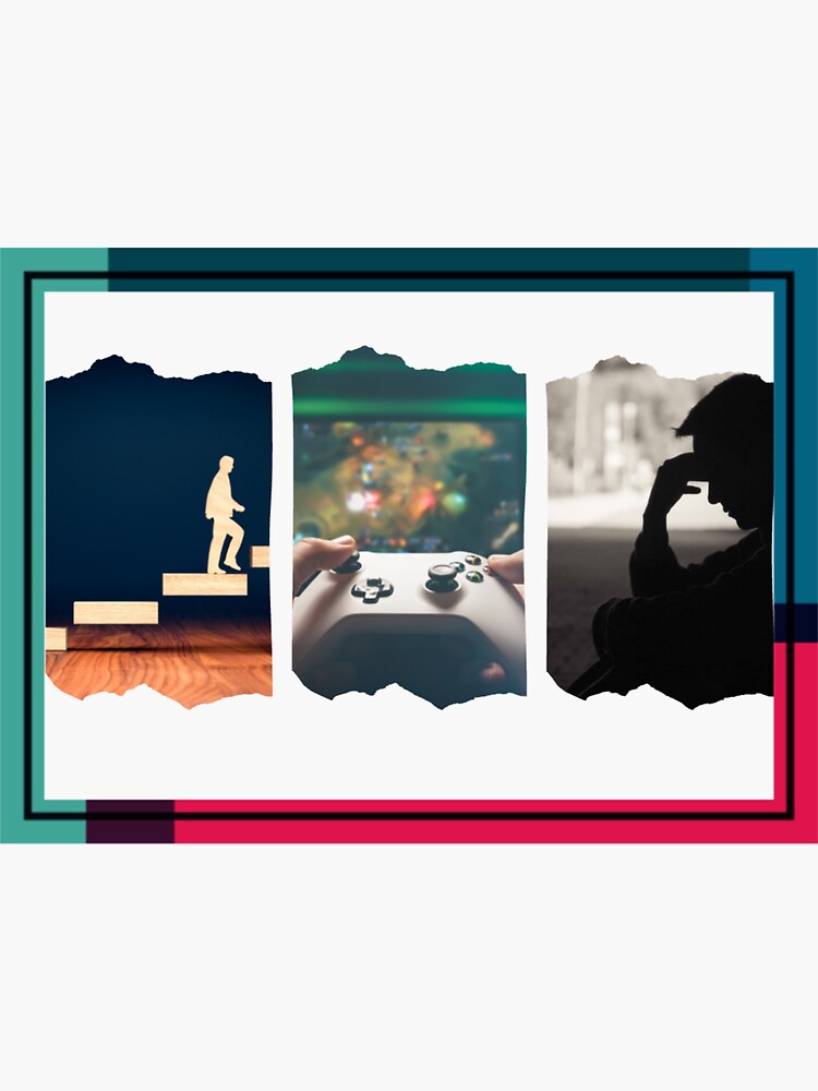 "Gaming process motivation – gaming moodboard – Frame " Sticker for ...
