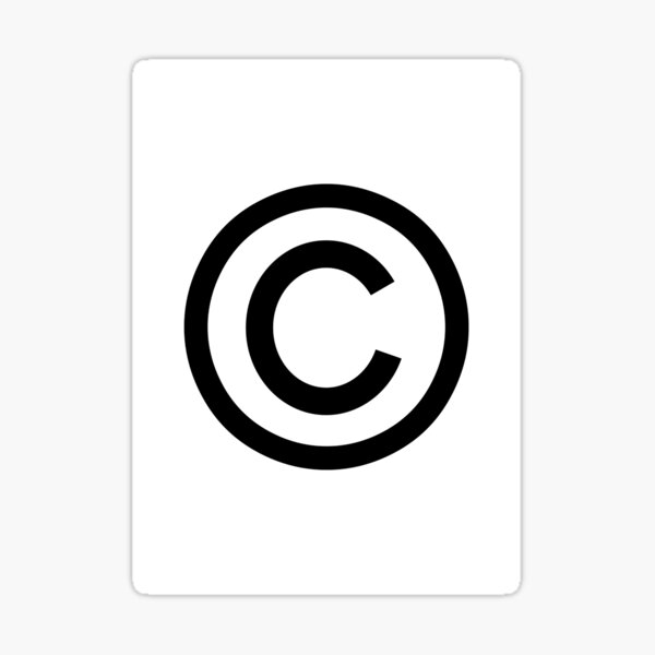 "white and black copyright" Sticker for Sale by Atarashi-pros | Redbubble