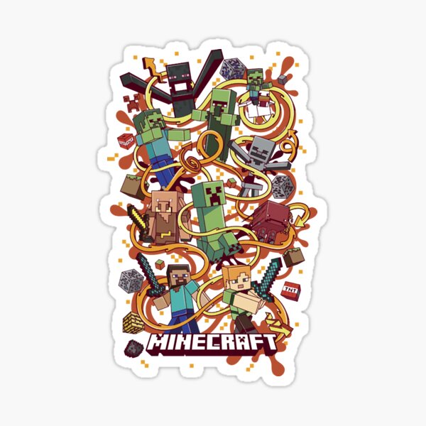 "Minecraft Mob Poster" Sticker for Sale by ChistensenAmily | Redbubble
