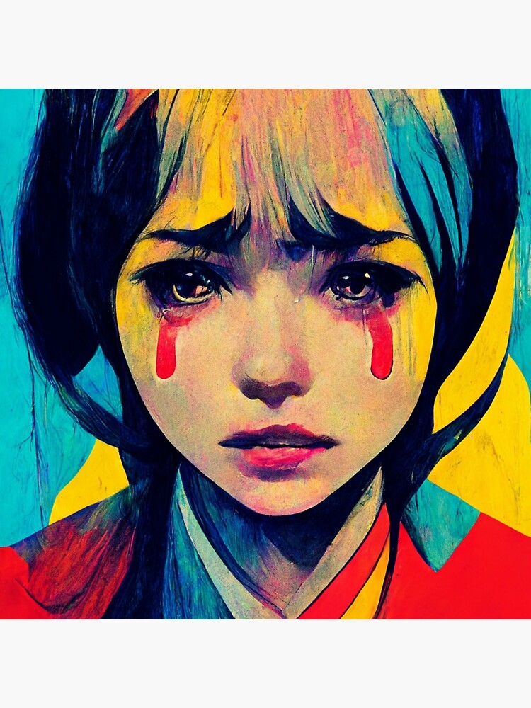 Sad Girl Crying Pop Art Poster For Sale By Zombiepepper Redbubble