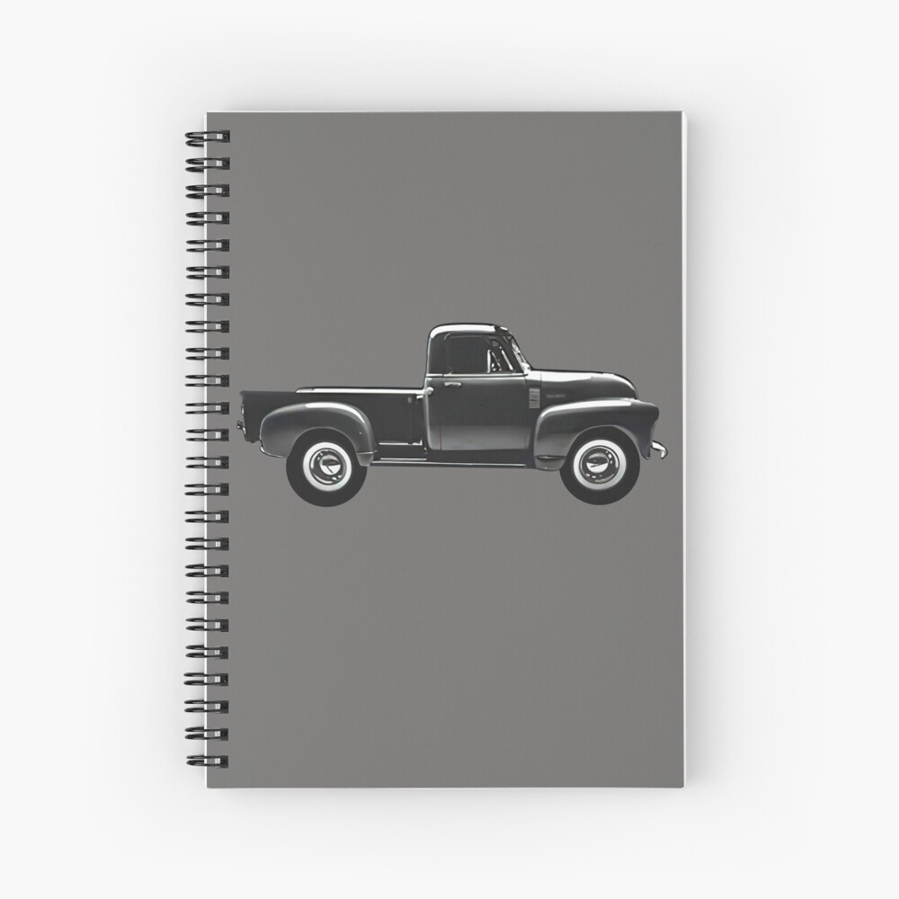 "1951 Chevy 3100 Pick Up Truck Side View Silhouette" Spiral Notebook ...