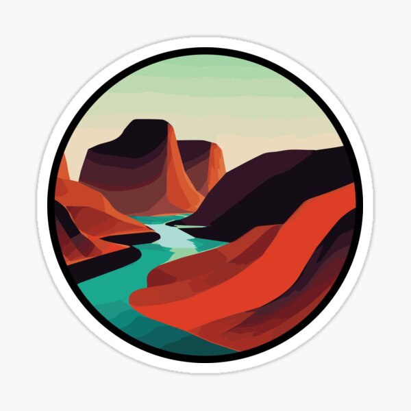 "Canyon and River" Sticker for Sale by WardedWood | Redbubble