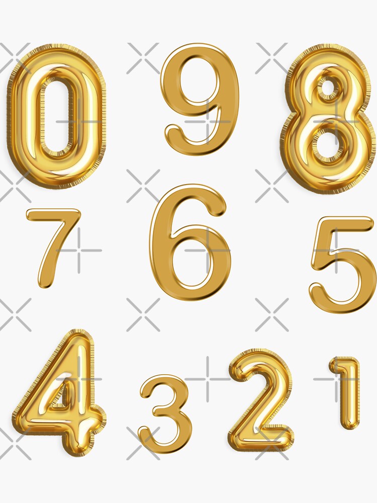 "Golden Numbers" Sticker for Sale by RonelM | Redbubble