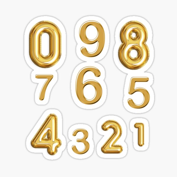 "Golden Numbers" Sticker for Sale by RonelM | Redbubble