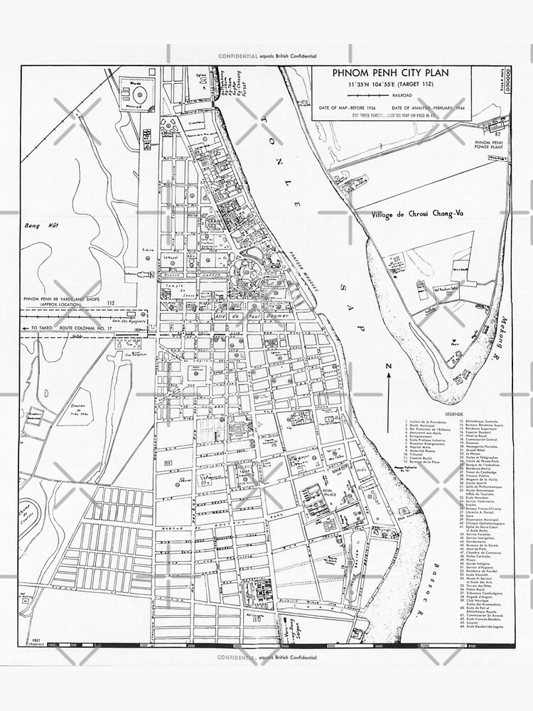 "1944 Cadastral map of Phnom Penh" Art Print for Sale by erinobaker ...