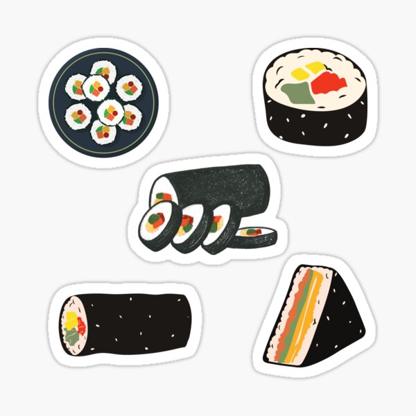 "Gimbap Pack - Korean Seaweed Rice Rolls" Sticker for Sale by lereveur ...