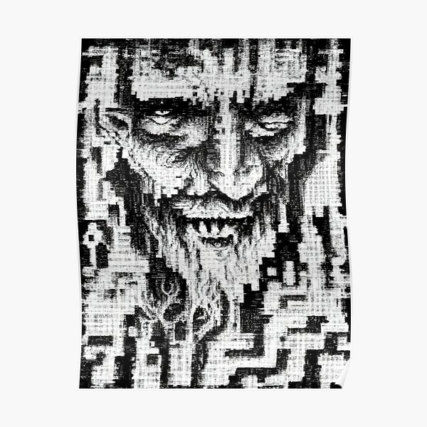 "ASCII art of a demonic wizard 2" Poster for Sale by CEVmemories ...