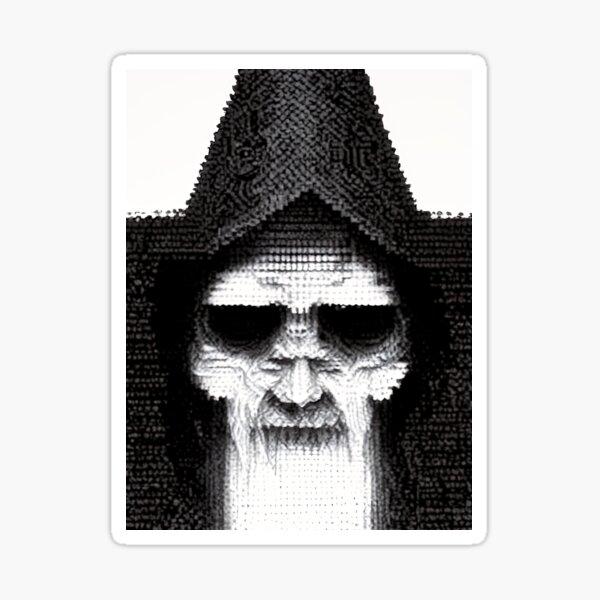 "ASCII art of a demonic wizard 3" Sticker for Sale by CEVmemories ...