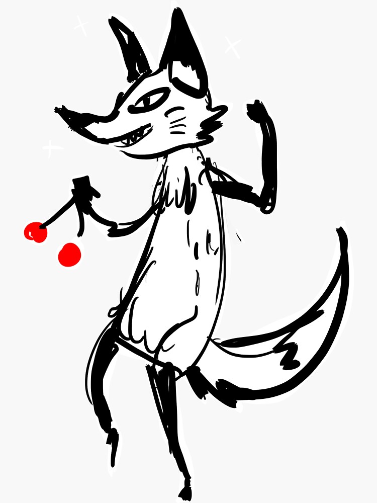 "Cherry thief fox" Sticker for Sale by ruhefuchs | Redbubble