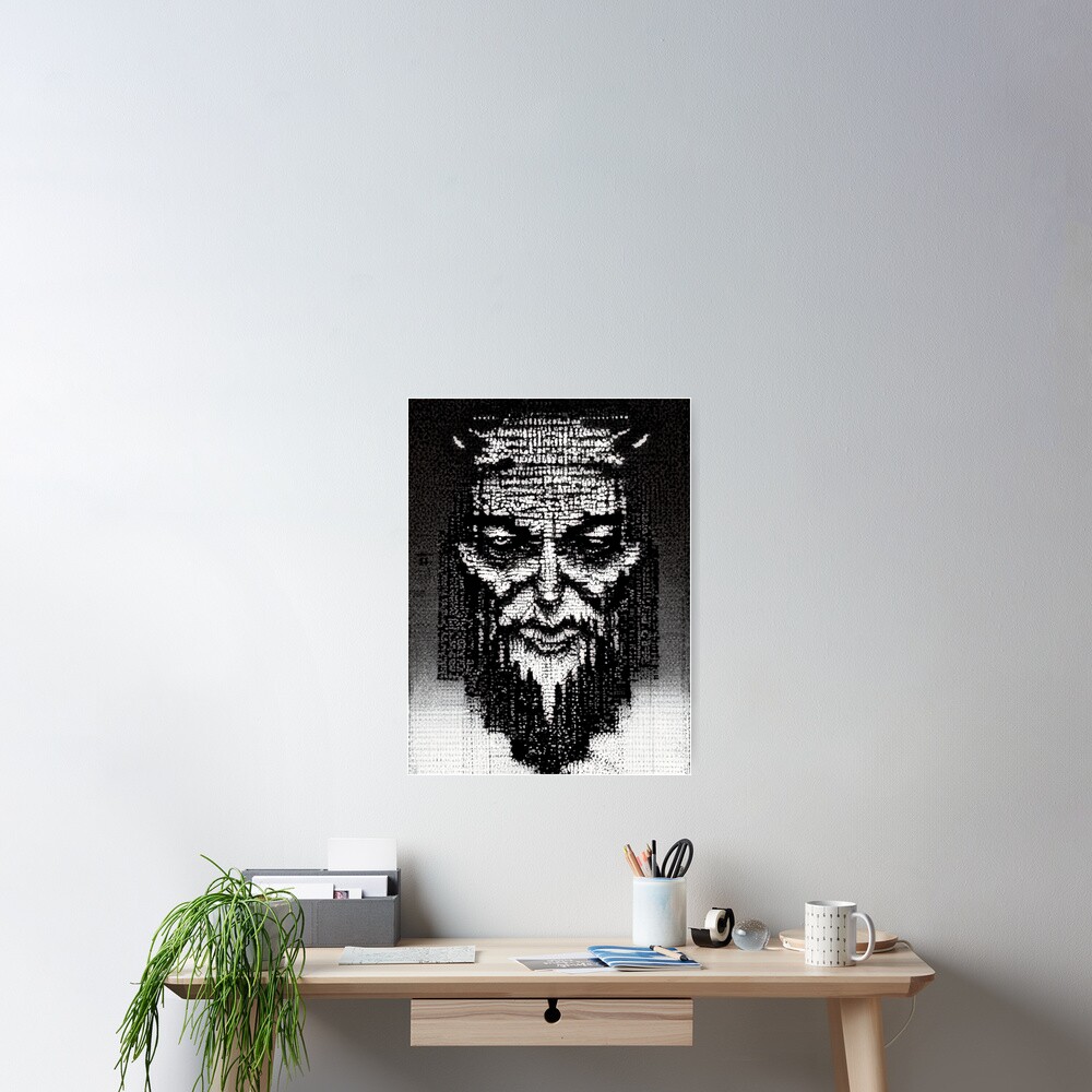 "ASCII art of a demonic wizard 5" Poster for Sale by CEVmemories ...