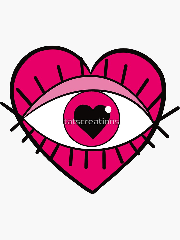 "cute eye doodle / “eye heart you”" Sticker for Sale by tatscreations ...