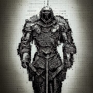 "ASCII art of a full armored knight 1" Art Board Print for Sale by ...