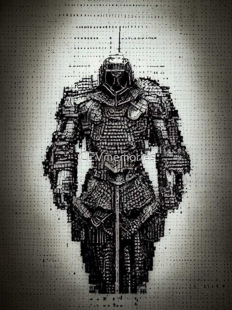 "ASCII art of a full armored knight 1" Sticker for Sale by CEVmemories ...