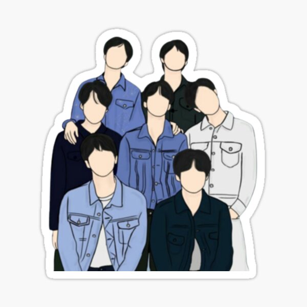 "BTS Silhouette" Sticker for Sale by Roma-Shop | Redbubble