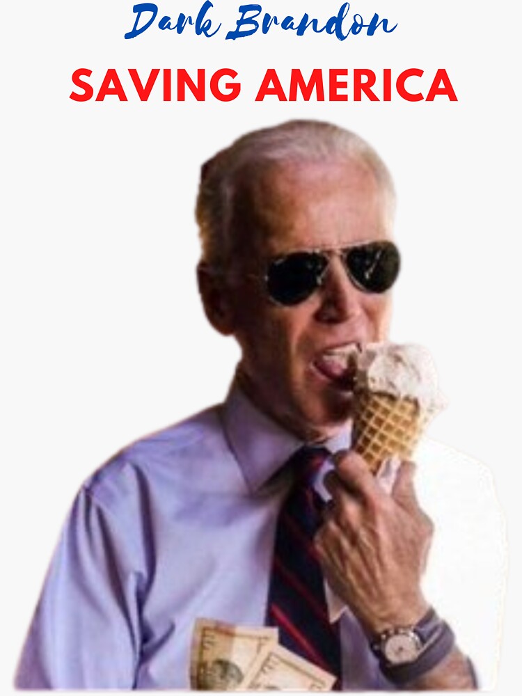 "Dark Brandon Saving America MEME" Sticker for Sale by MerchGiants ...