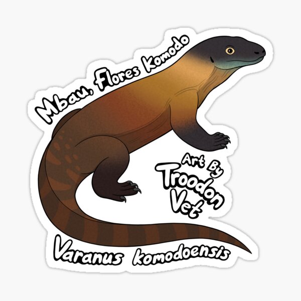 "Varanus komodoensis (Mbau)" Sticker for Sale by TroodonVet | Redbubble