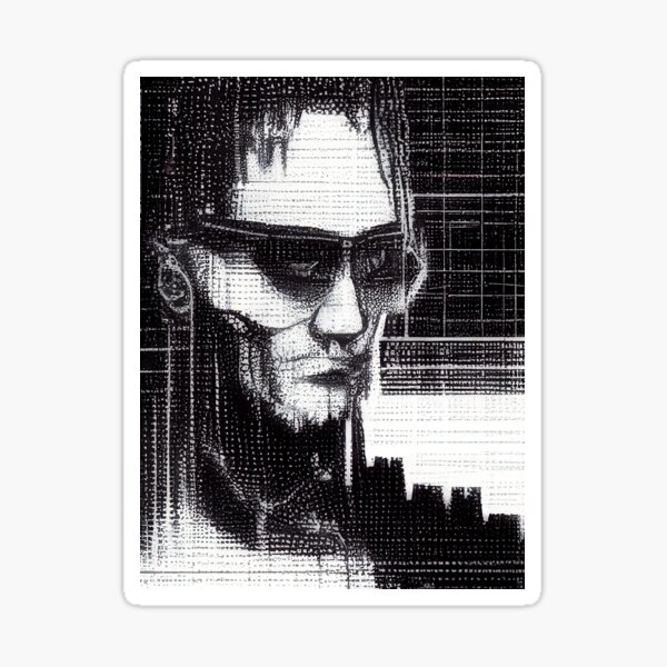 Ascii Art Of A Hacker 4 Sticker For Sale By Cevmemories Redbubble