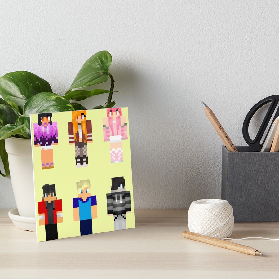 "Aphmau Friends Minecraft Skins Sticker Pack Mystreet" Art Board Print ...