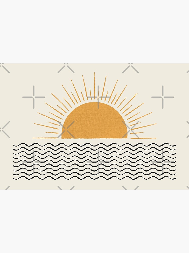 "Ocean Wave Sun - Mid century" Postcard for Sale by moonlightprint ...