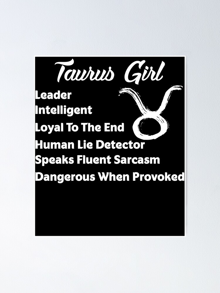 "Taurus Facts Best Funny for Taurus" Poster for Sale by hoangtrongkhiem ...