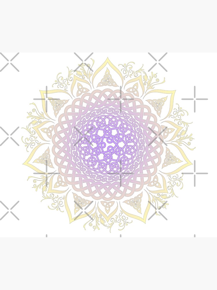 "Seven Petalled Celtic Knot Work Lotus Mandala" Art Print for Sale by ...