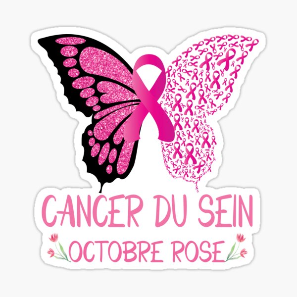 "Octobre Rose Ccer du Sein Ruban Cadeau Sensibilisation" Sticker for ...