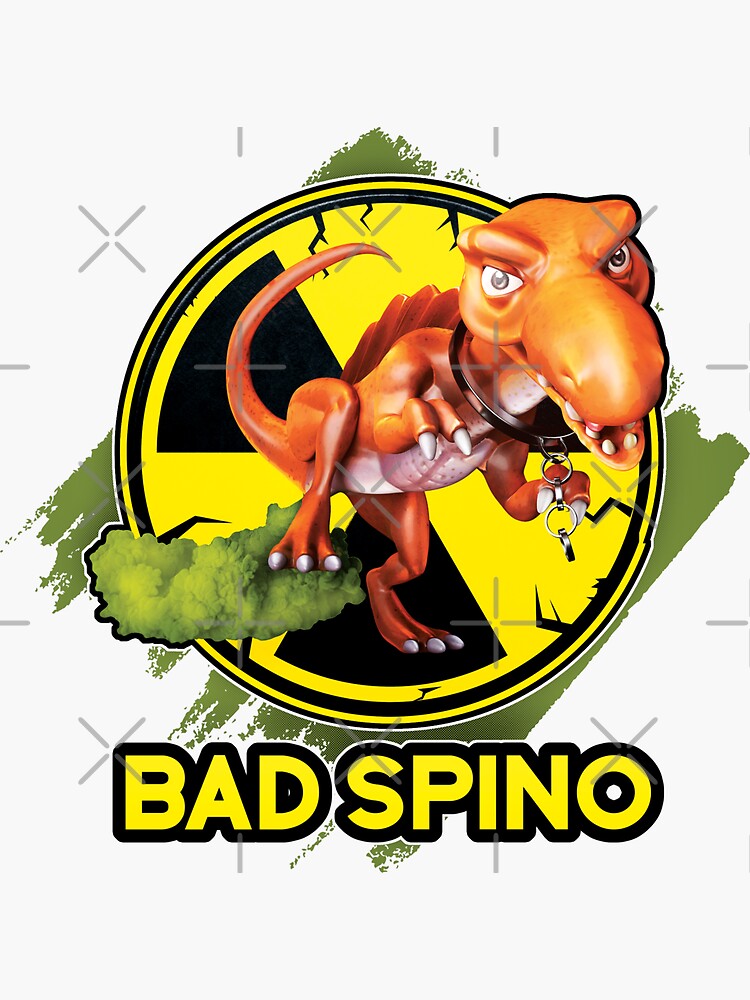 "Radioactive Spinosaurus Funny Fart Dinosaur" Sticker for Sale by ...