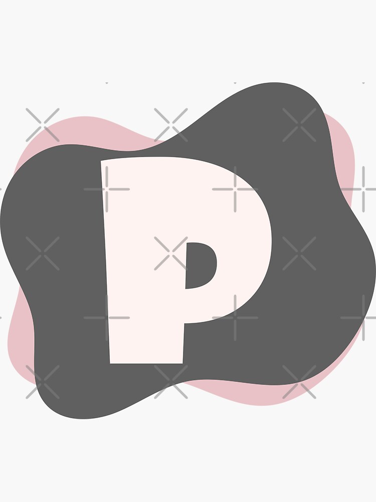 "Monogram Pink and Gray Letter P " Sticker for Sale by izabellafoster ...