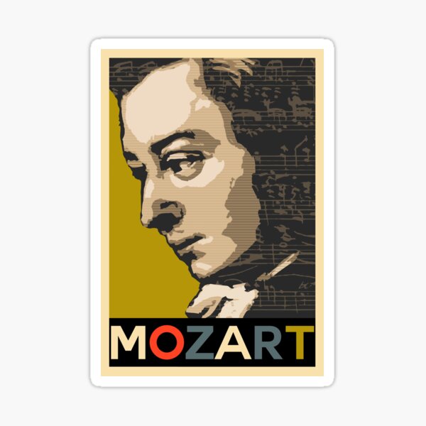 "Mozart" Sticker for Sale by SUCHDESIGN | Redbubble